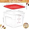 Ziliny Commercial Food Storage Containers with Lids 6 Qt Square ...