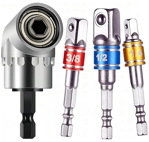 3Pcs 1/4" 3/8" 1/2"Hex Socket Adapter Drill Bits Set,Impact Grade Socket Wrench Adapter ...