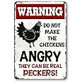Amazon.com : LZHQMI Chicken Coop Signs Warning Do Not Make The Chickens ...