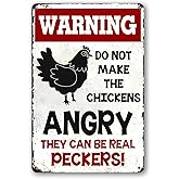 Amazon.com: Funny Chicken Coop Sign, Warning Do Not Make The Chickens ...