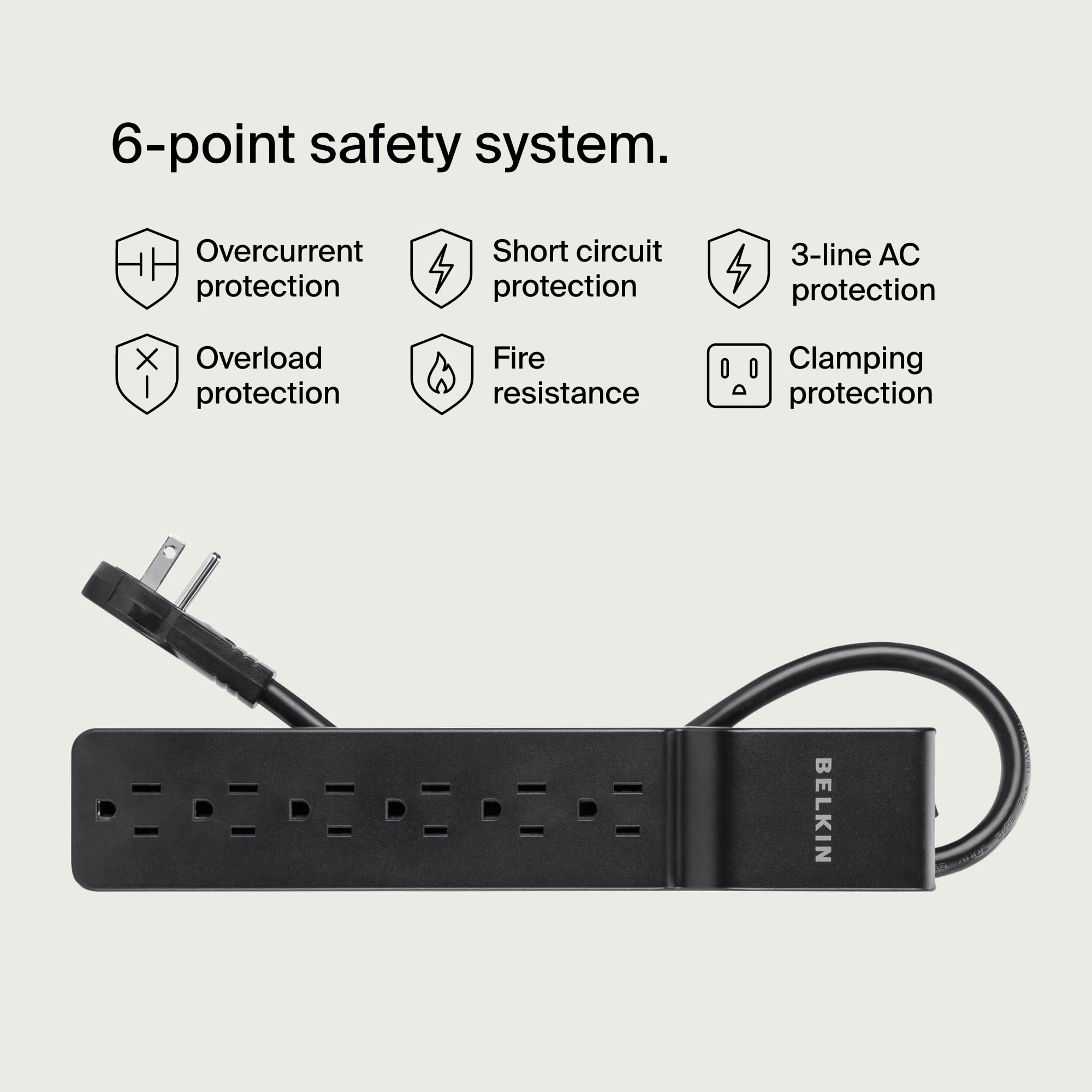 Mua Belkin Surge Protector Power Strip with 6 AC Outlets, 6ft/1.8M Long ...