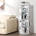 Amazon.com: Rengue 4-Tier Rotating Bookshelf White, RG-BSF01 : Home ...
