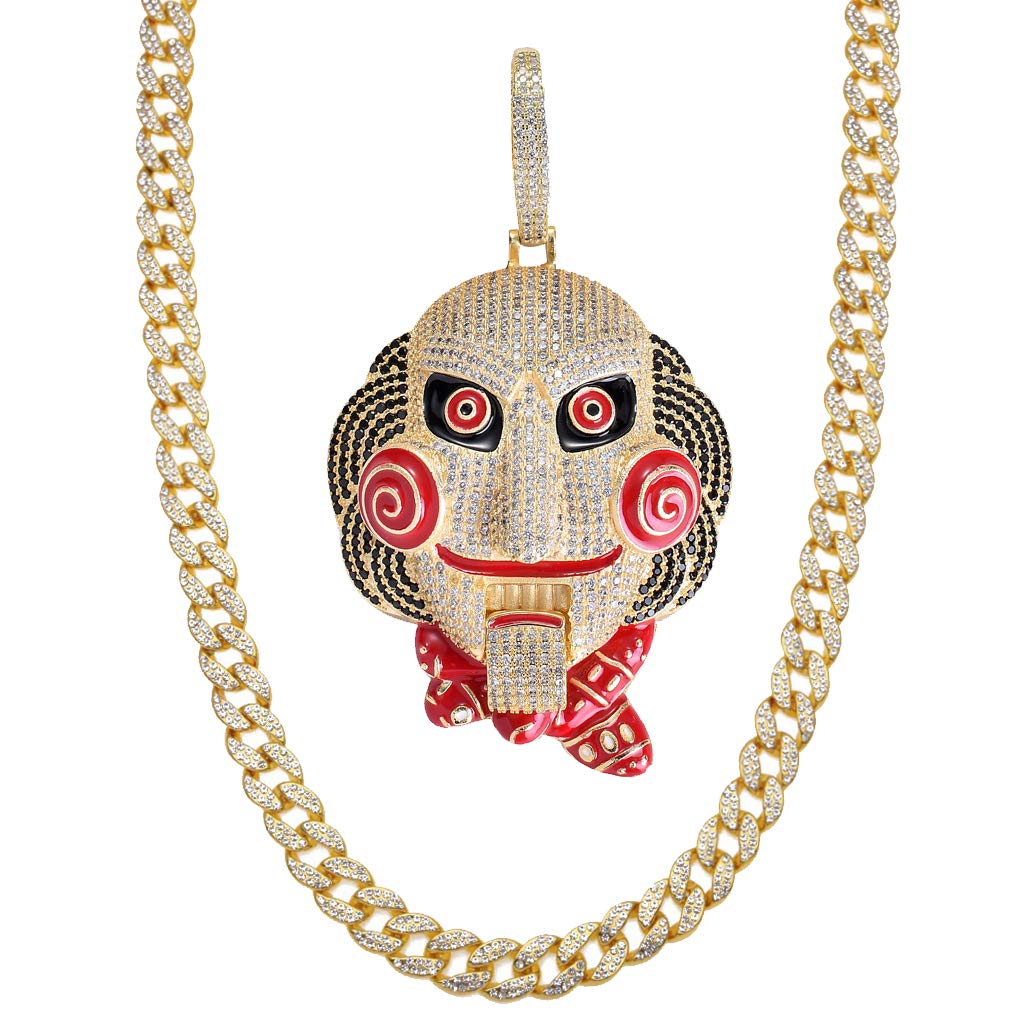 Buy MoCa Jewelry Hip Hop Iced Out Bling 6ix9ine Chain Clown 69 ...