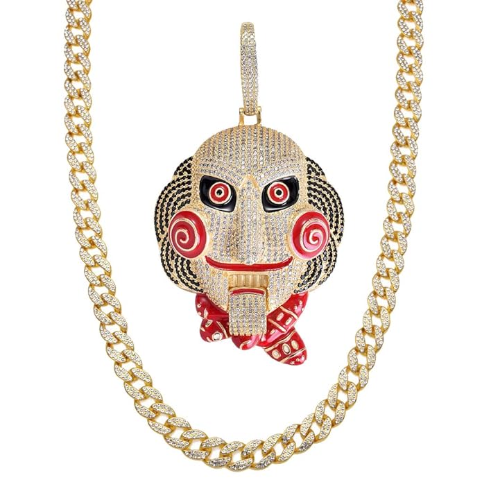 Buy MoCa Jewelry Hip Hop Iced Out Bling 6ix9ine Chain Clown 69 ...