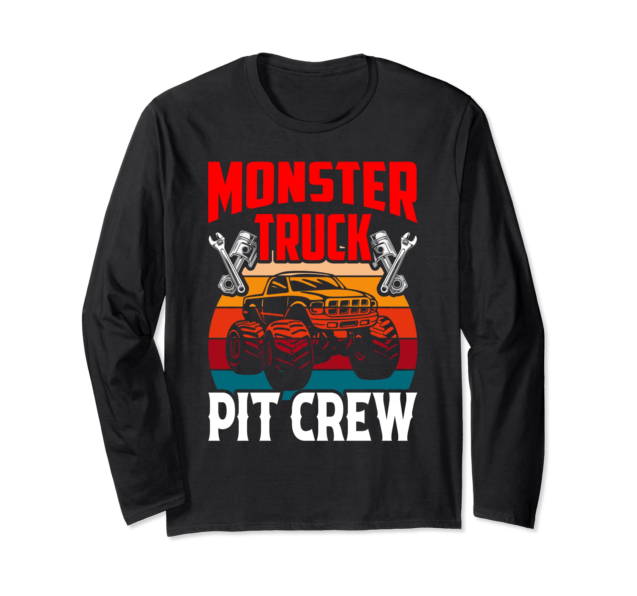 Monster Truck Pit Crew Men Boys Jam Rally Long Sleeve T-Shirt M for ...