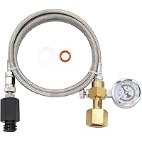 Amazon.com: YUXIVCNE Upgraded Soda CO2 Cylinder Refill Adapter Hose Kit with Big Pressure Gauge ...