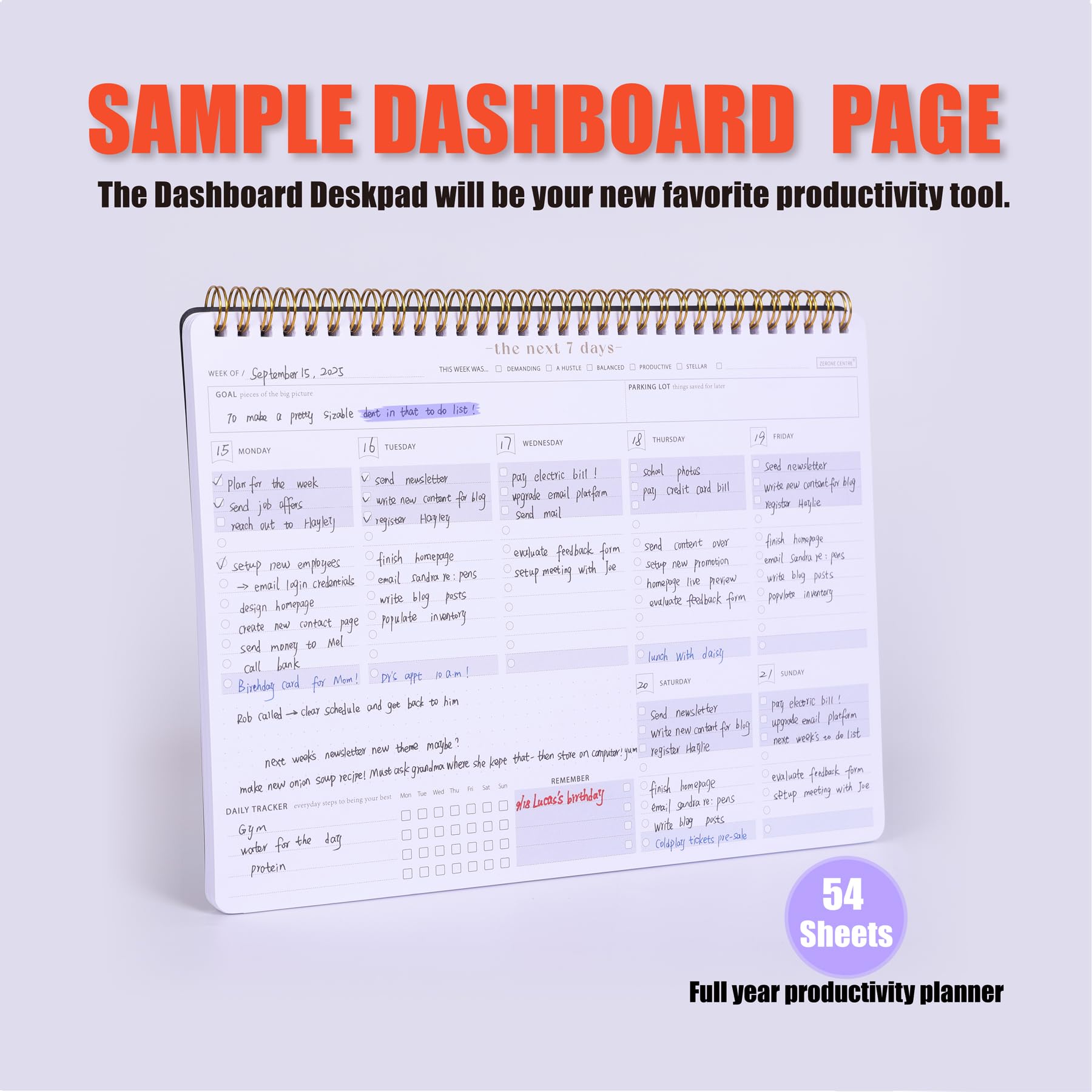 Mua Weekly Planner Notepad-Minimalist 7-Day To Do List, 54 Sheets ...