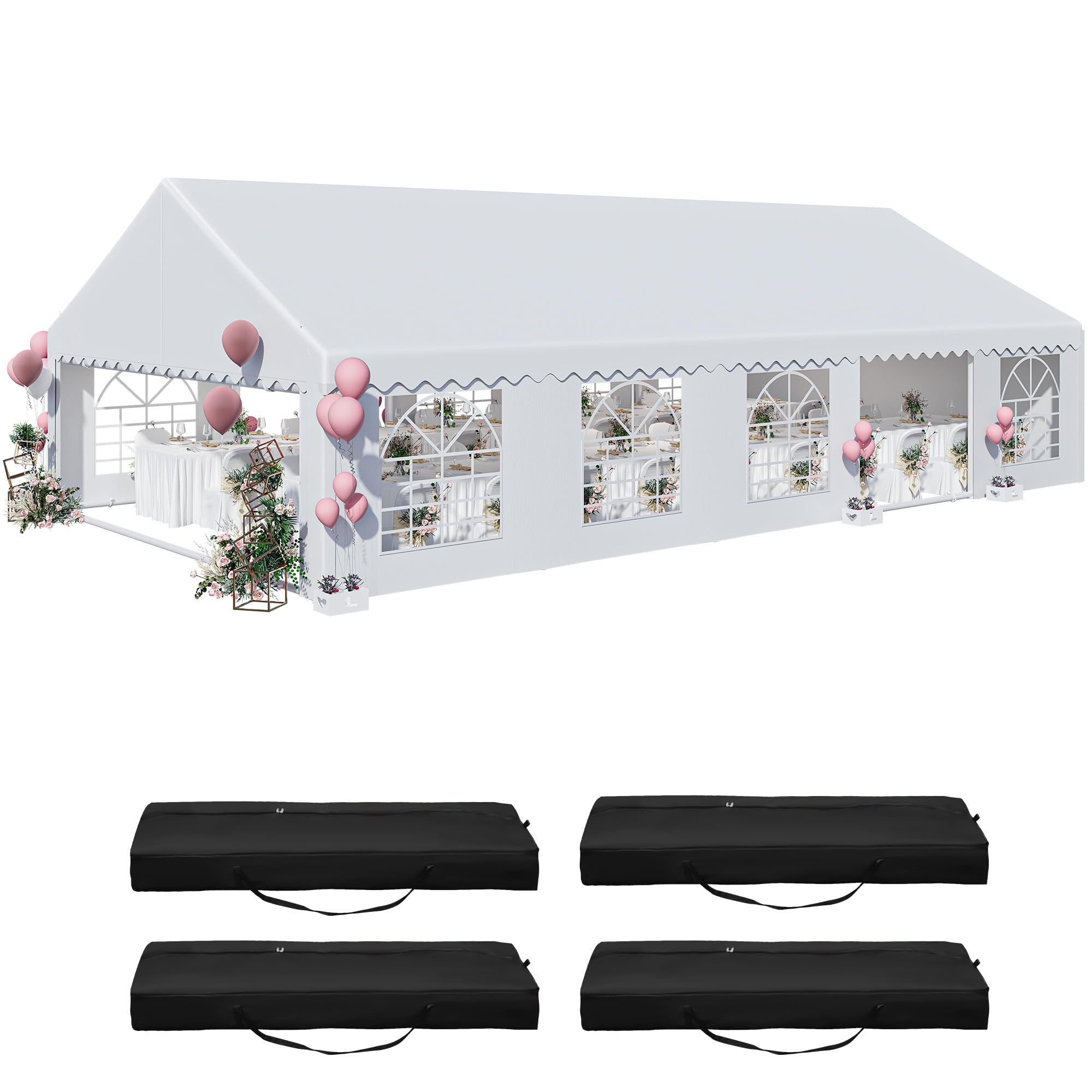 YITAHOME 13x26FT Party Tent Heavy Duty PVC Wedding Event Shelters White ...