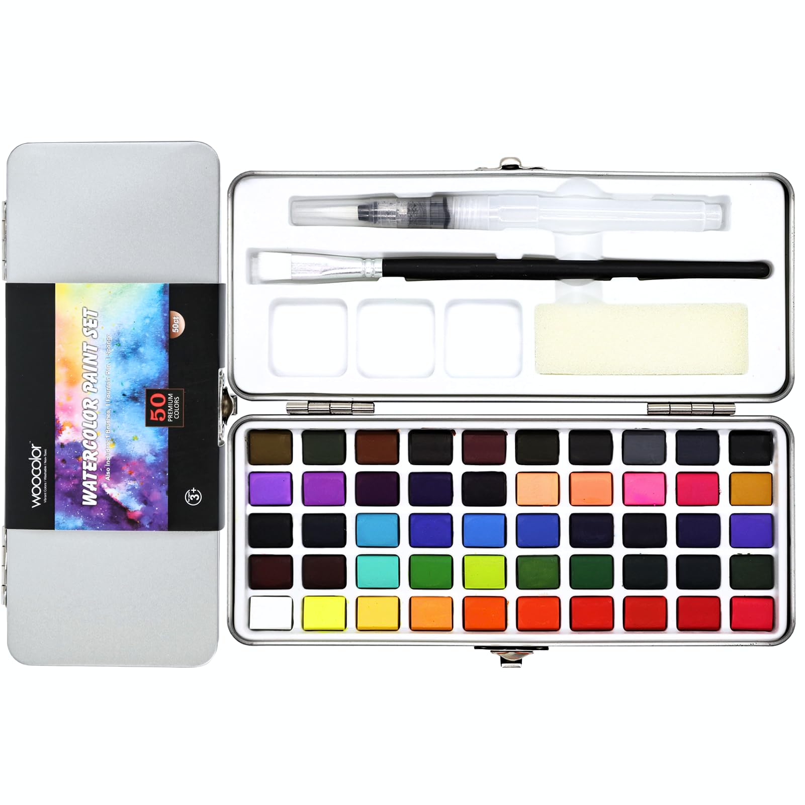 Mua Watercolor Paint Set 50 Colors in Portable Box with Palette, Brush ...