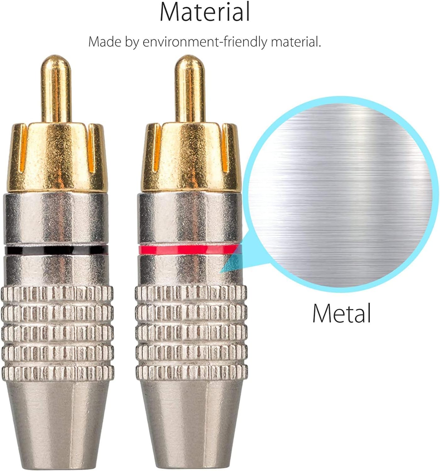 RUNCCI-YUN 12pcs RCA Male Plug， RCA Panel Mount Connectors ，RCA Phono ...