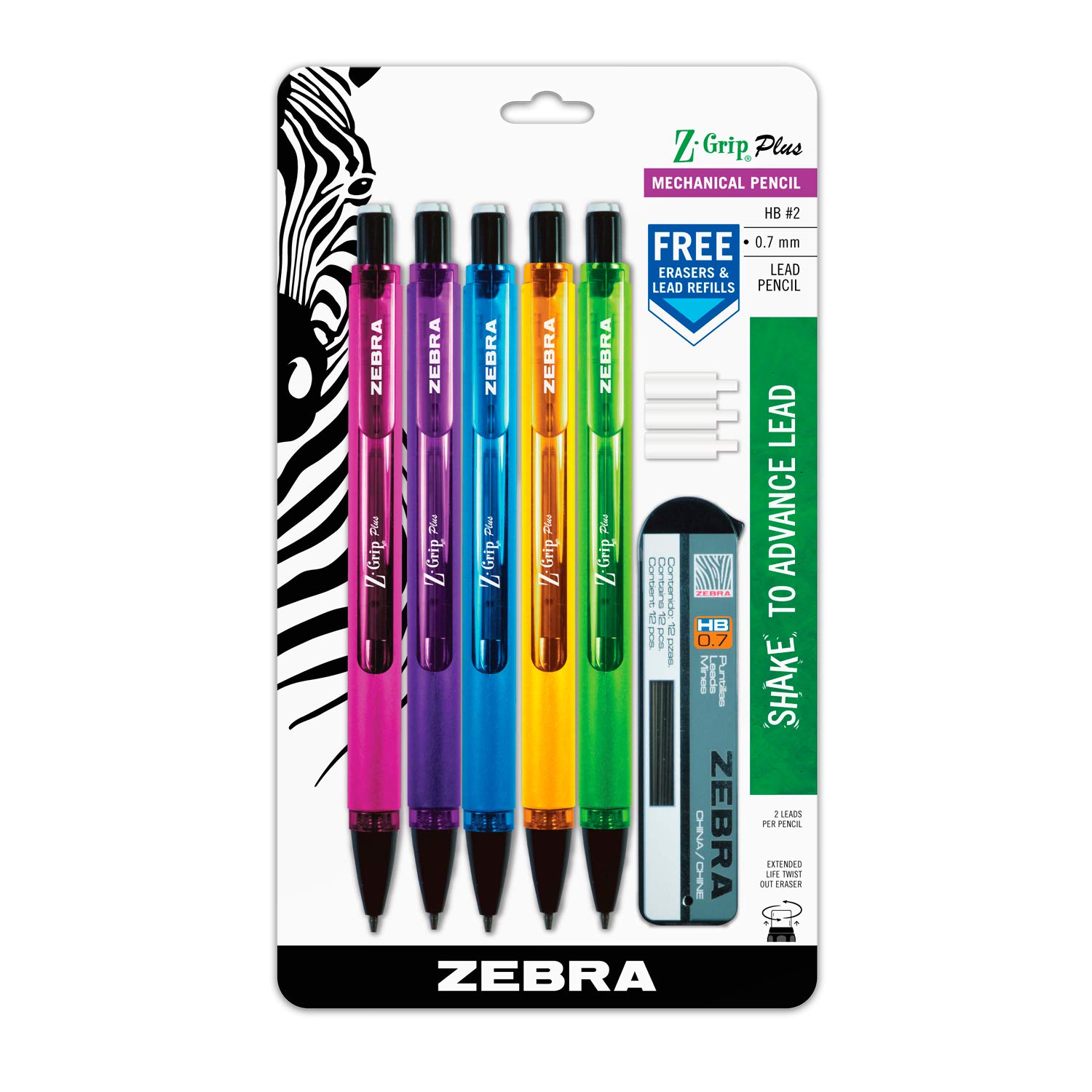 Mua Zebra Pen Z-Grip Plus Mechanical Pencil, 0.7mm, Lead and Erasers ...