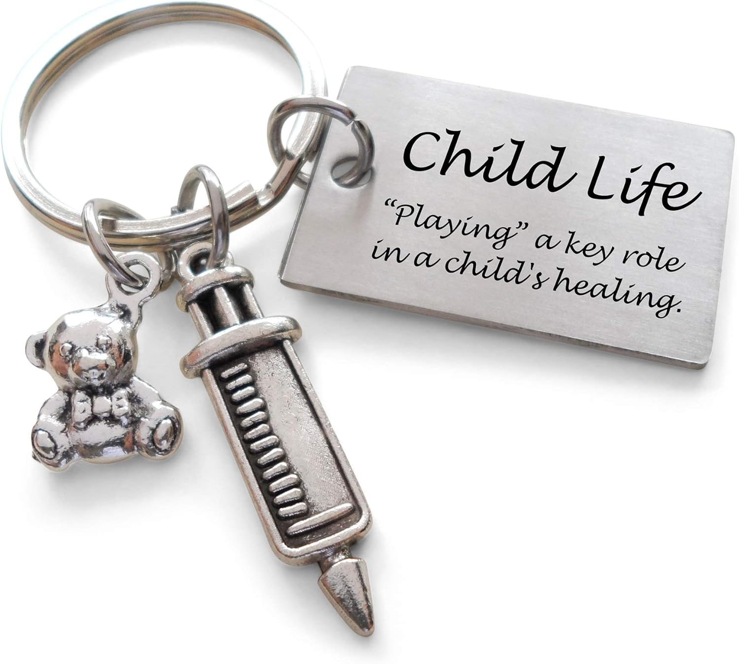 Amazon.com: Child Life Specialist Gift Keychain, Engraved Tag & Toys ...