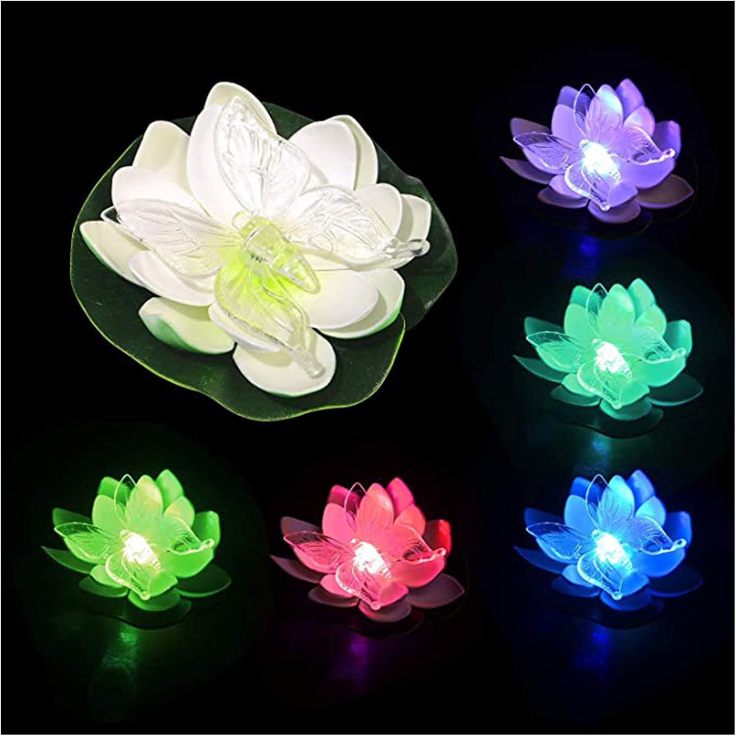 Floating Pool Lights,Battery Operated Floating Flowers, Pond Decor ...