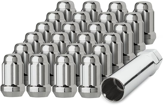 Chrome Wheel Accessories Parts 24 12x1.5 Closed End ET Spline Tuner Lug Nuts for Aftermarket ...