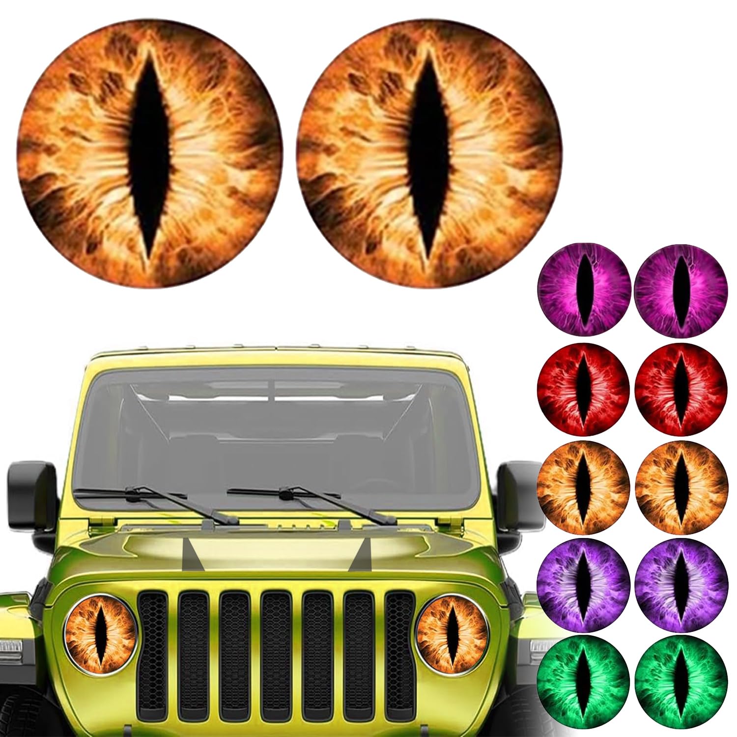 Beast Eyes Headlight Decals, 3D Stereo Eyes Headlight Decal Stickers ...