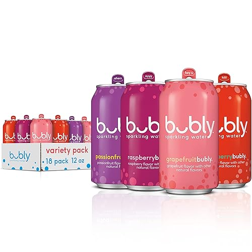 bubly Sparkling Water, Perfect Punch Variety Pack, 12 fl oz Cans (Pack of 18), zero calories ...