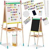 Amazon.com: Blue Squid Art Easel for Kids - Dual-Sided Adjustable Wooden Painting Easels, Ideal ...