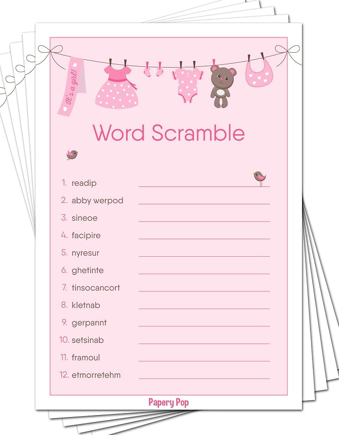 Word Scramble Papery Pop Answers Lillie Jordan s Word Scramble