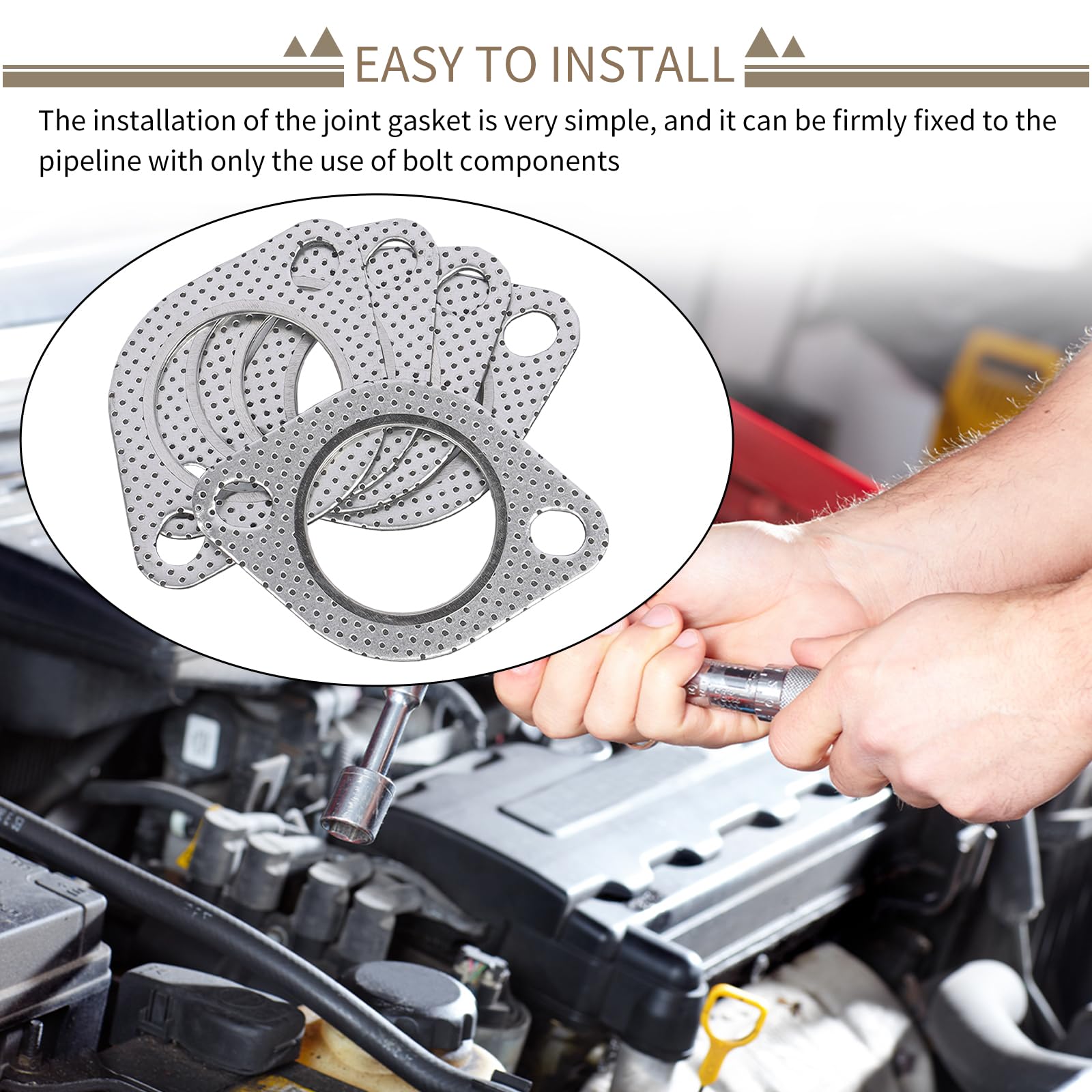 Mua gunhunt 2 PCS Car Exhaust Pipe Interface Gasket, 2-Bolt 3" ID ...