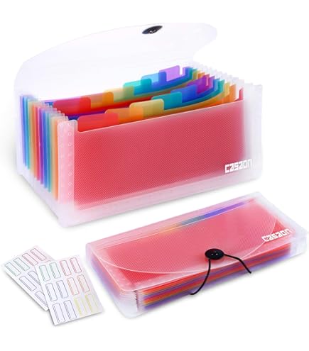 Rainbow Pocket File 4 PCS A6 Mini Document File Organizers - Rainbow ...