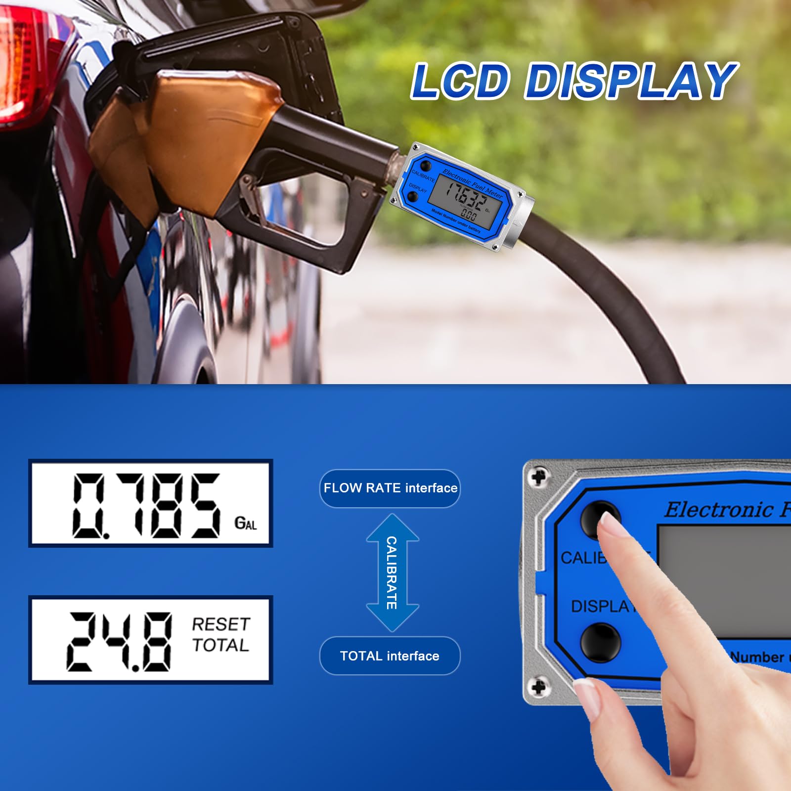 Mua Flow Meter 1 inch Digital Turbine Fuel Meter,Waterproof Inline NPT ...