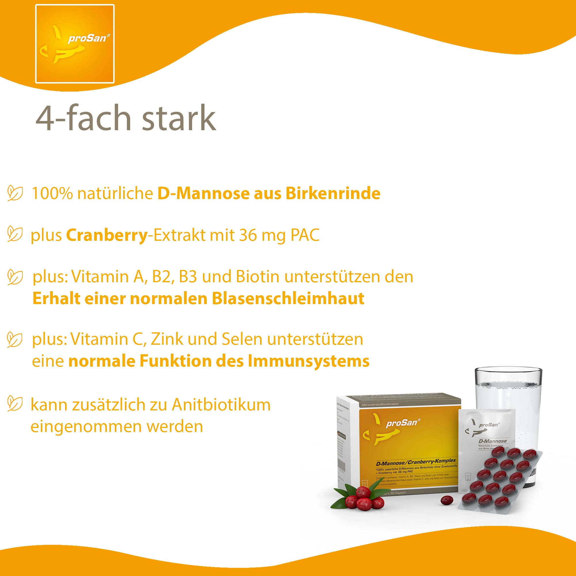 Mua proSan D-Mannose/Cranberry Complex (30 Sachets + 30 Caps.) | 100% ...