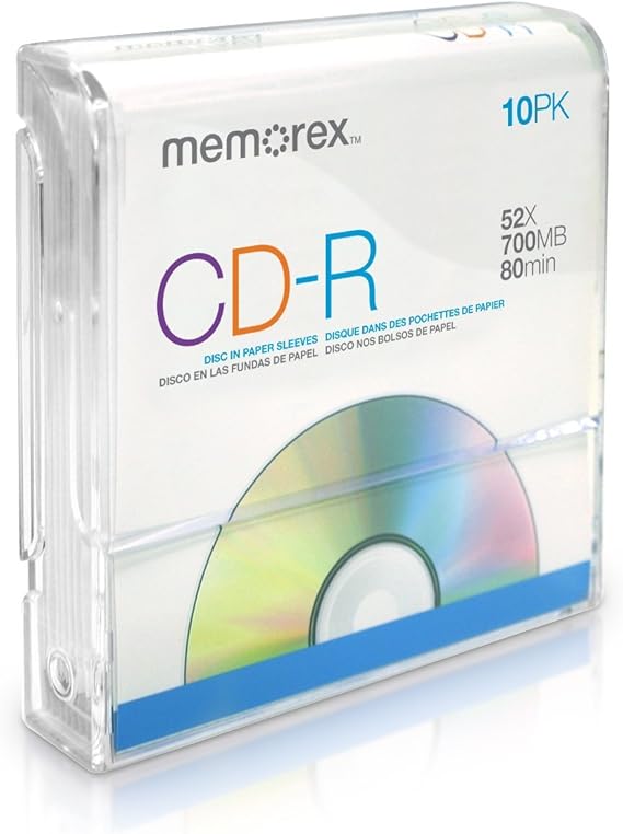 Amazon.com: Memorex 32020015635 CD-R 52x 700MB 80 Min Discs in Paper ...