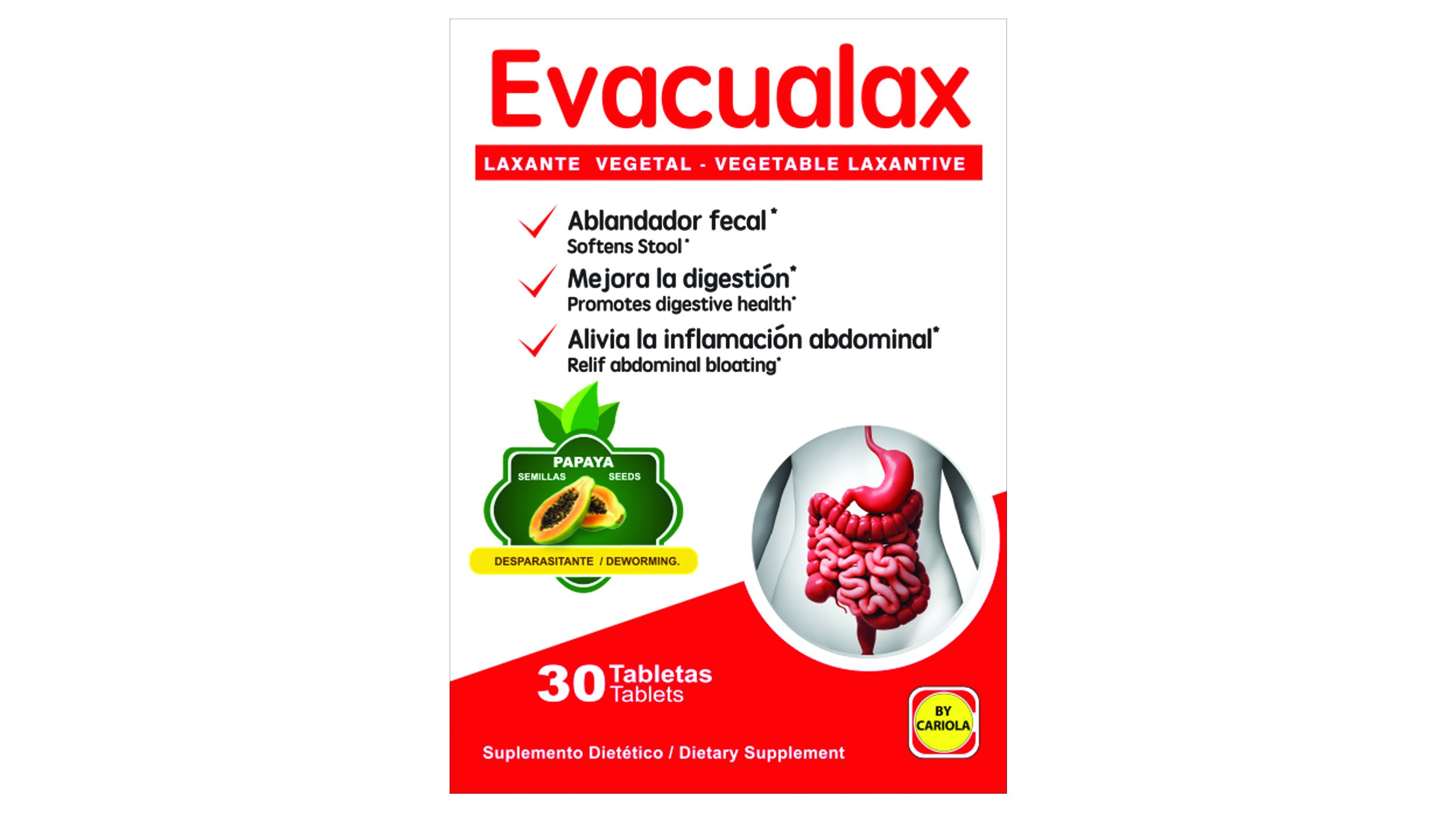 Buy EVACUALAX - Vegetal 100% Natural- (Pack of 2) Natural | | Stool ...