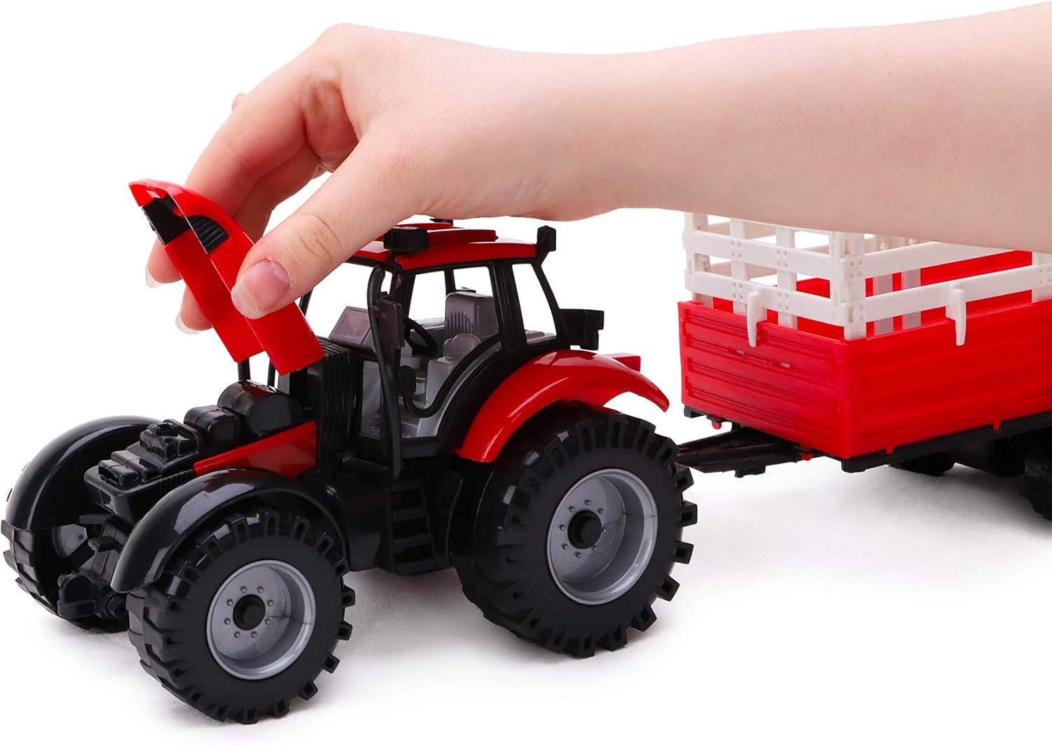 Toyland® Friction Powered Farm Tractor With Trailer – Boys Farm Toys ...