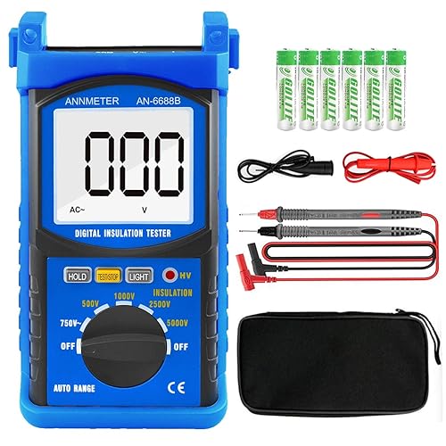 Digital Insulation Resistance Tester, AIMOEST Megohmmeter 200GΩ Meg ...