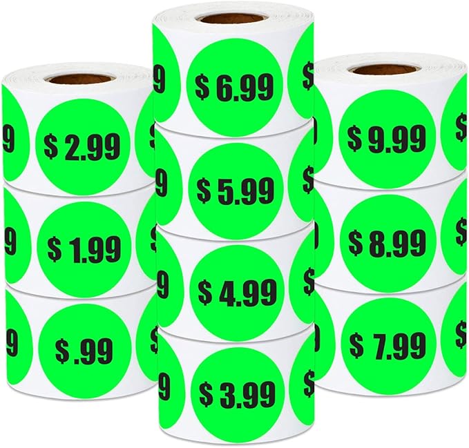 Amazon.com : 3000 Labels - $0.99 to $9.99 Sticker Bundle for Pricing ...