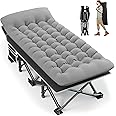 Amazon.com: Fragess Portable Camping Cot, 32" Extra Wide Camping Cots for Adults with Thick ...