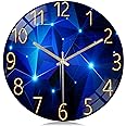 Amazon.com: Lafocuse 12 Inch Silent Blue Wall Clocks Battery Operated ...