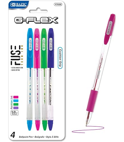 Smear-free Gel Pens BAZIC Essence Gel Pens - 1.0mm Medium Point Blue ...