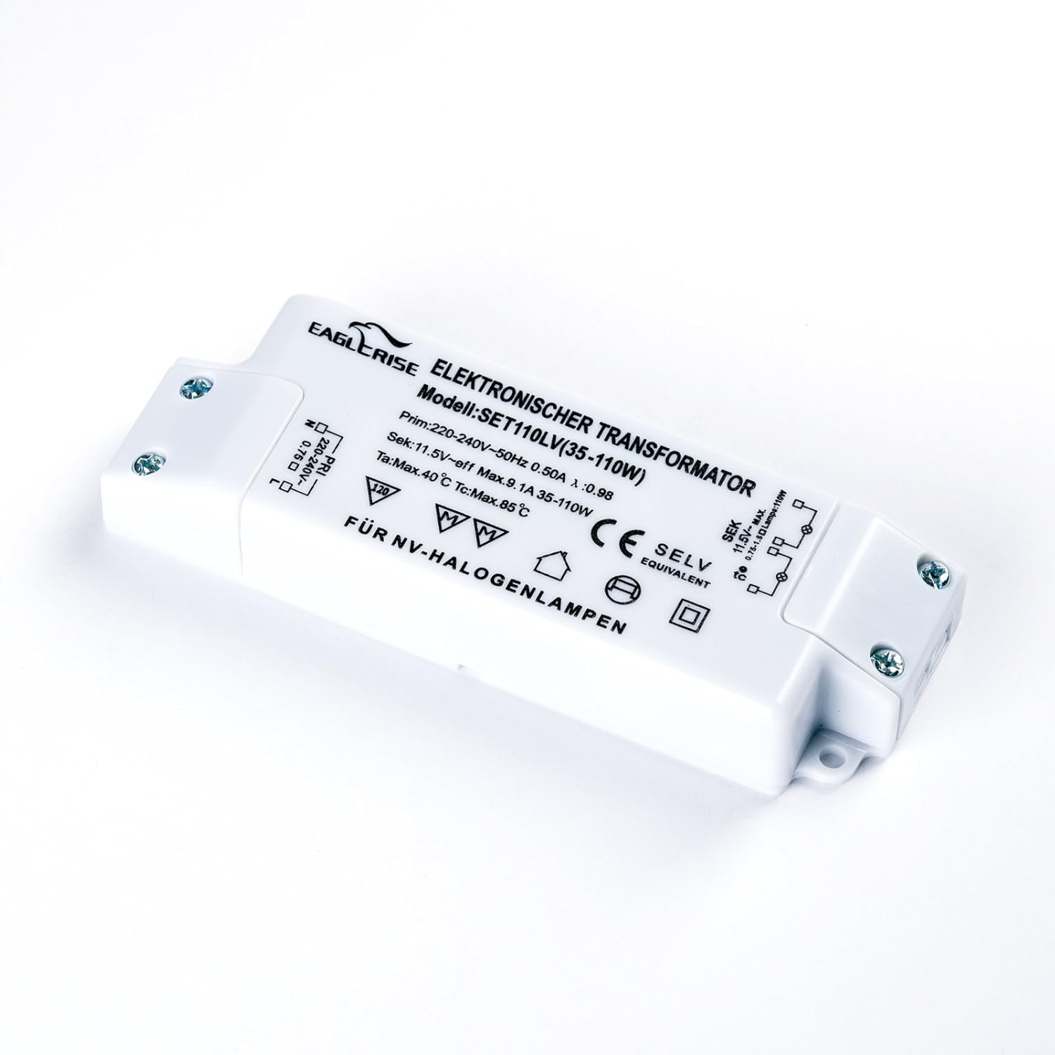 Elektronischer Transformator Eaglerise SET110LV 35-110W 12V Halogen Trafo: Amazon.de: Baumarkt