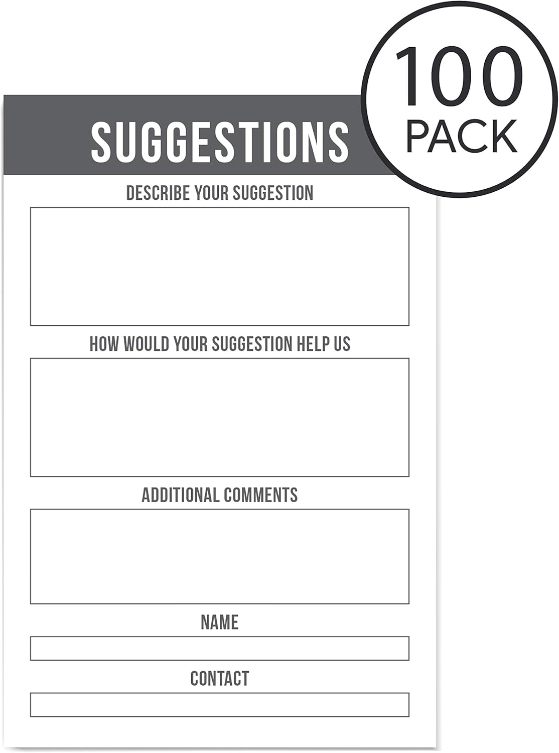 Amazon.com : Suggestion Box Cards for Comments | Refill Pack 4 x 6 ...