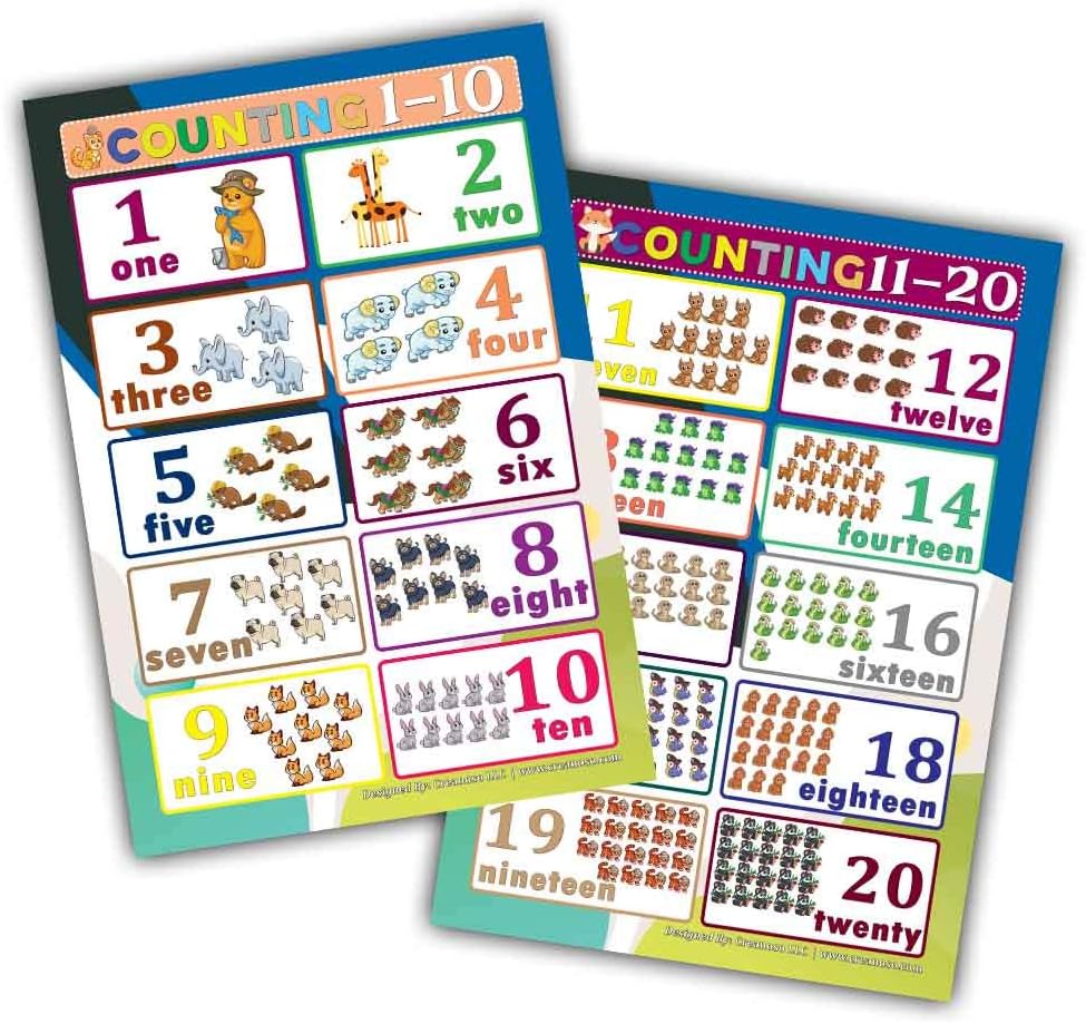 Counting Numbers 1-100 Learning Posters (12-Pack) – BigaMart