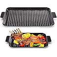 Amazon.com : Covzoe 2 Pack Grill Topper Pans, Nonstick Barbecue ...