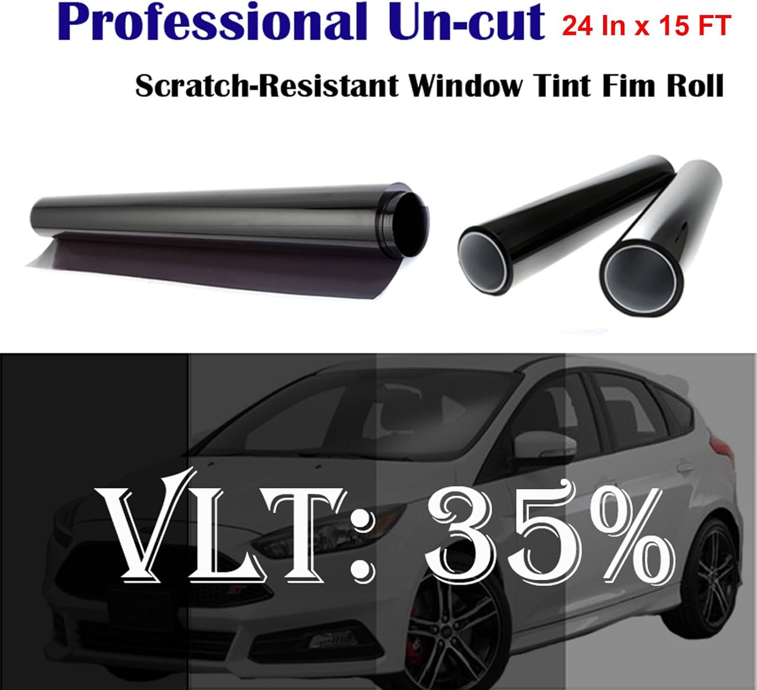 Uncut Roll Window Tint Film 5% VLT 30" In x 15' Ft Feet Car Home Office ...