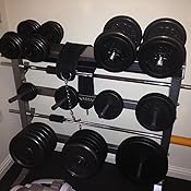 Mirafit 300kg Weight Plate & Bar Rack - Black or Silver: Amazon.co.uk ...