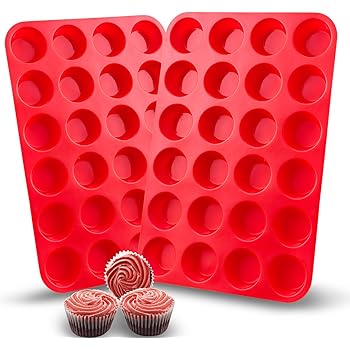 Amazon.com: 24 Cup Silicone Mini Muffin Pan: Silicon Muffin Tin ...