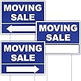 Amazon.com : 3 Pack Moving Sale Sign Kit 12 x 16 Inch Double Sided Yard ...