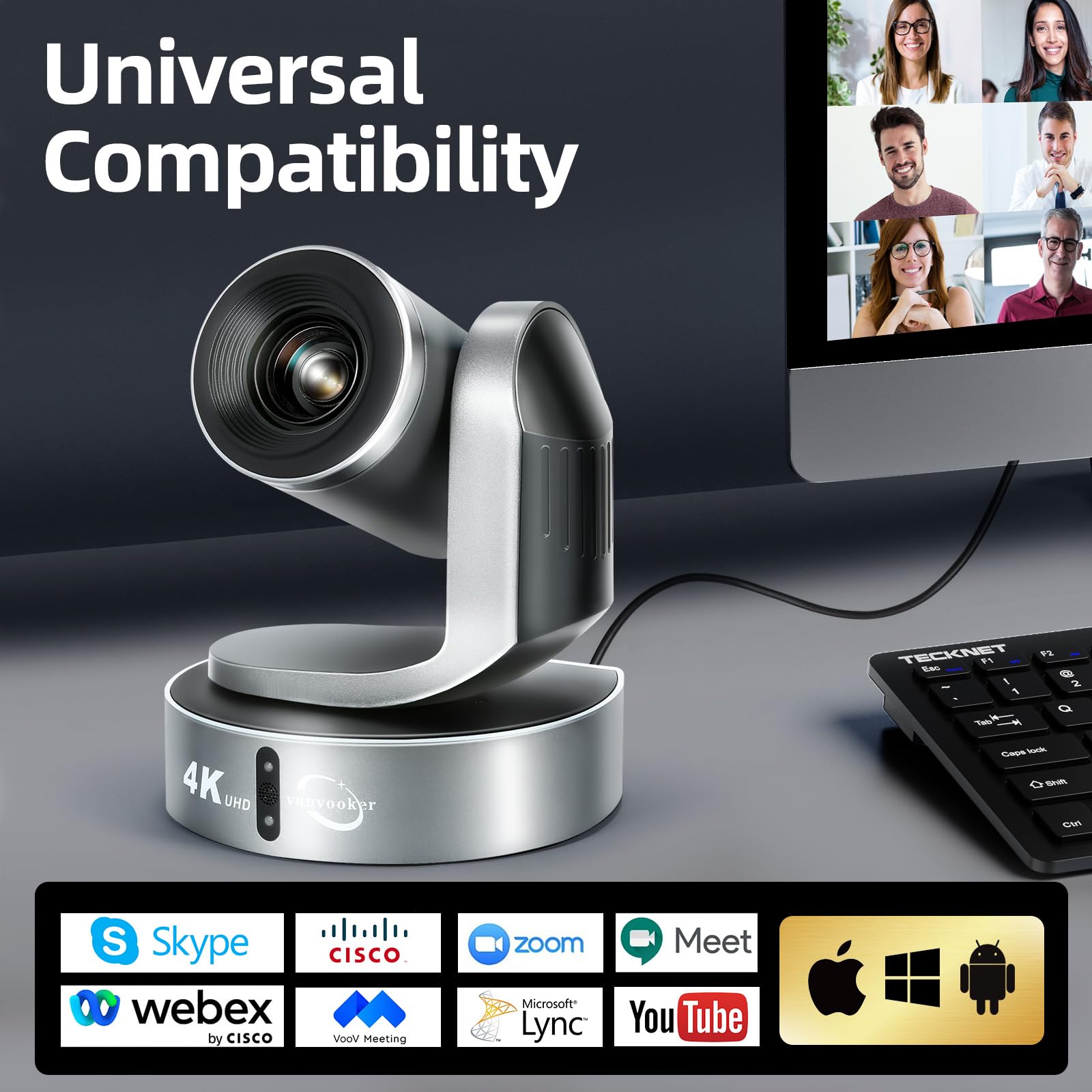 Mua 4K Conference Room Camera,PTZ Camera 20X Optical Zoom with IP/USB3 ...