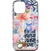 Amazon.com: Beachy Blue Coquette Coastal Collage Preppy Cute Aesthetic Case for iPhone 12 mini ...