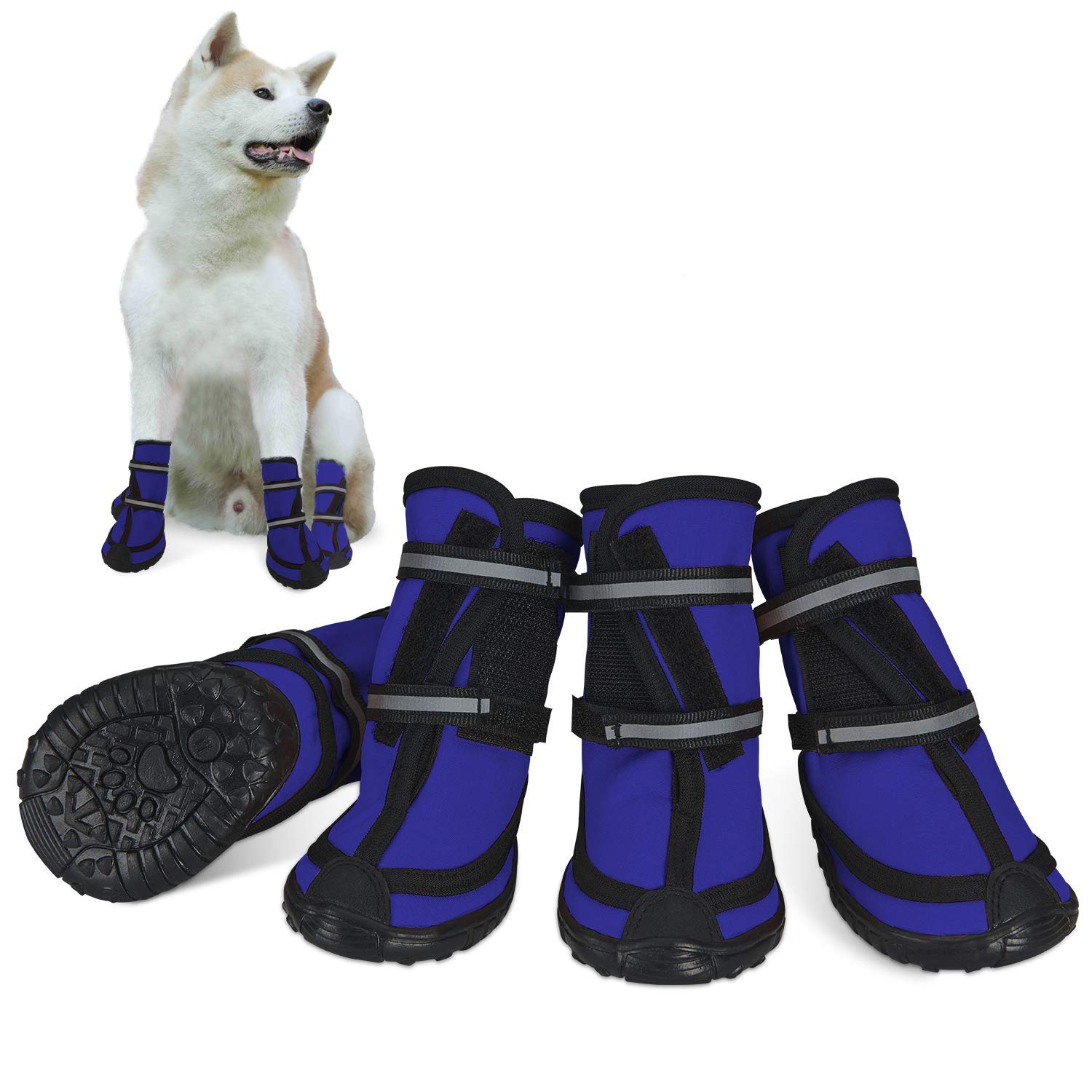 Dog Shoes for Large Dogs Winter Snow Dog Booties with Adjustable Straps ...