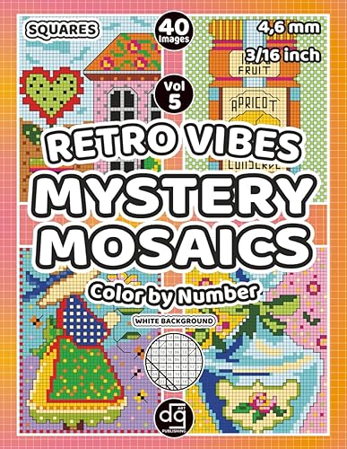 Mystery Mosaic Retro Vibes Color by Number for Adults & Teens: Pixel ...