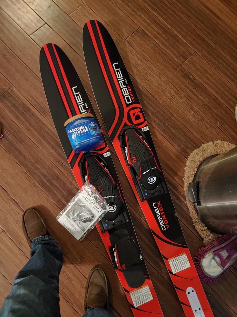 $30/mo - Finance O'Brien Vortex Widebody Combo Water Skis 65.5", Red ...