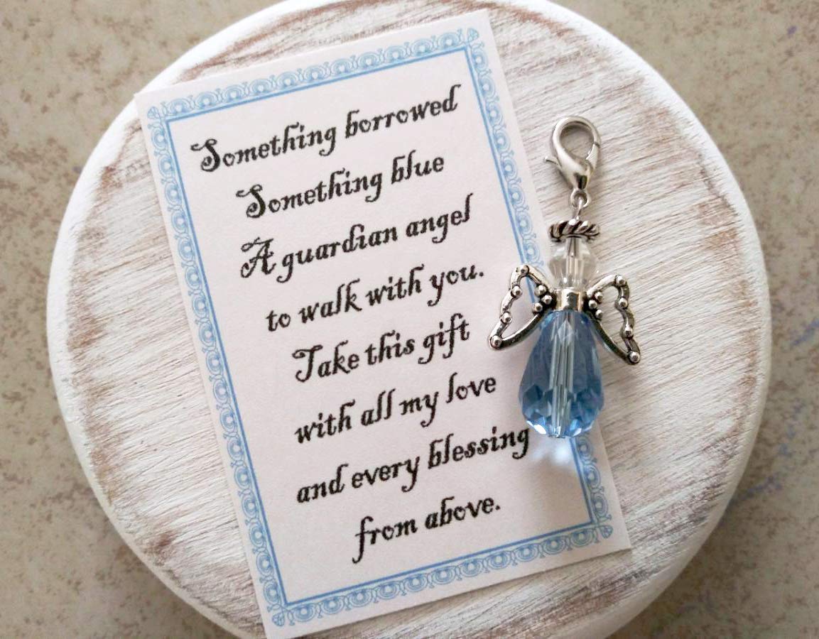 Amazon.com: An Angel for the Bride Something Blue Glass Wedding Bouquet ...