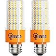 RIUVAO 2 Pack Led Light Bulb Equivalent 300W 3000K Cool Daylight White, 40W Led Corn Cob Light ...