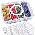 Amazon.com | Divided Serving Tray with Lid and Handle -Snack Box ...
